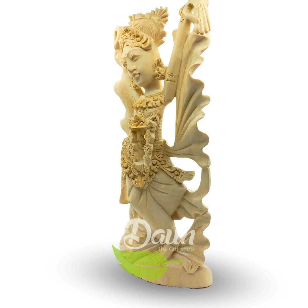Wooden Carving Balinese Dancer Statue - Daun Gift